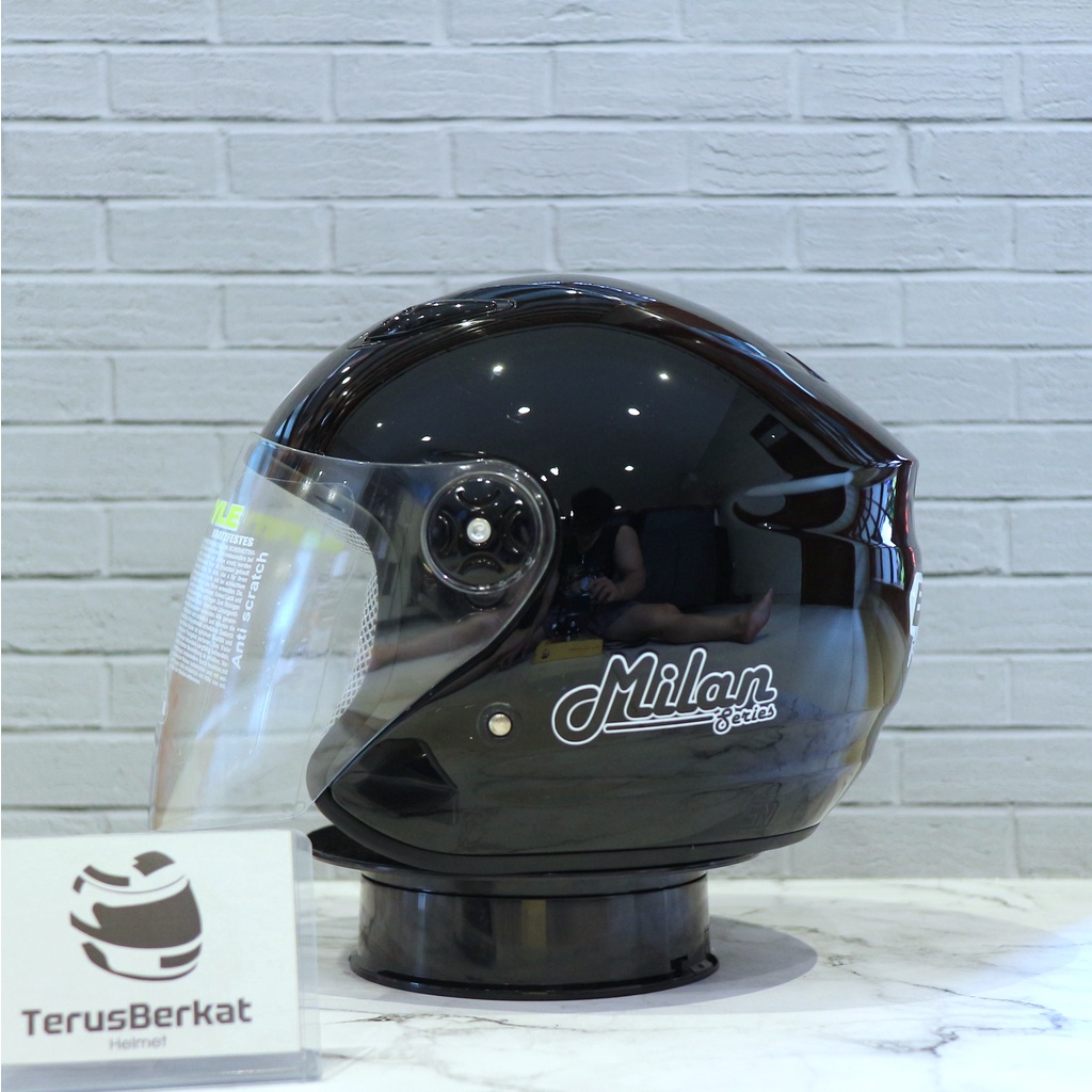 Jual Helm BMC Milan Solid Black Half Face | Shopee Indonesia