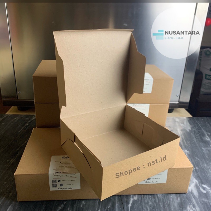 Jual Box Craft Coklat / Kotak kraft ukuran 18x18x7 cm | Shopee Indonesia