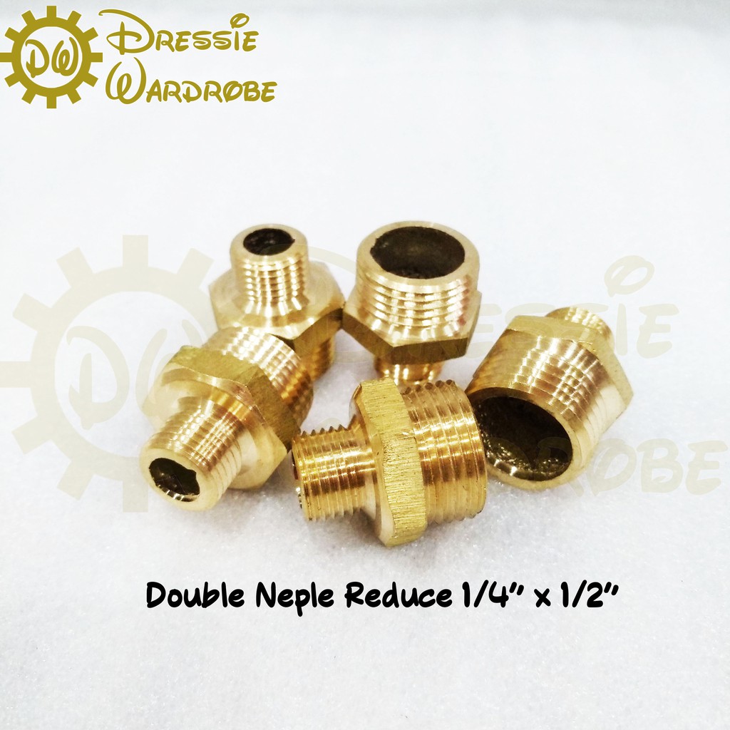 Jual Konektor Nepel Double Neple Nipple Drat Kuningan 1/4" x 1/2" Indonesia|Shopee Indonesia