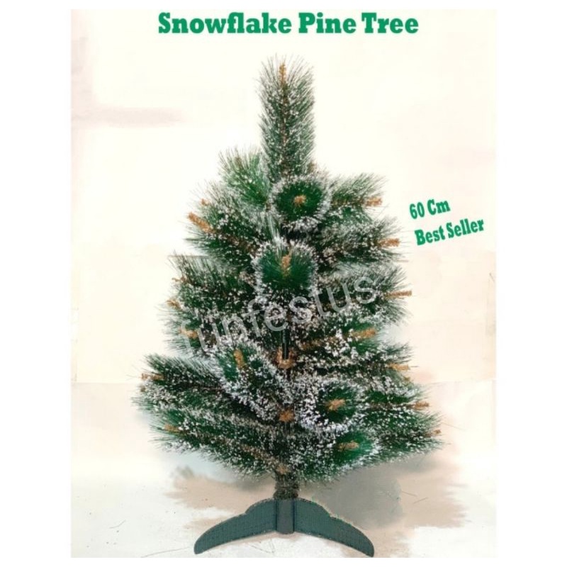 Jual Pohon natal tinggi 60 cm jenis snow flake pine tree / premium ...
