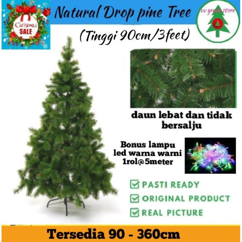 Jual Pohon Natal 90cm/3Feet/Natural Drop Pine Tree Tipe OOT | Shopee Indonesia