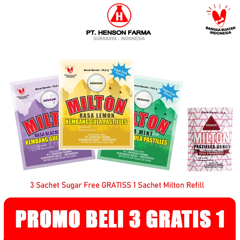 Jual BUY 3 GET 1 FREE! Permen MILTON PASTILLES Sugar Free Sachet ...