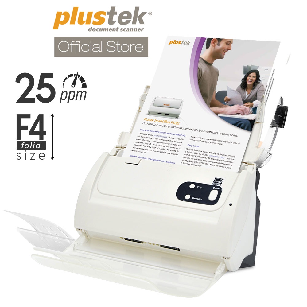 Jual Plustek Scanner SmartOffice PS283 - 25 Lembar/menit (F4/Folio ...