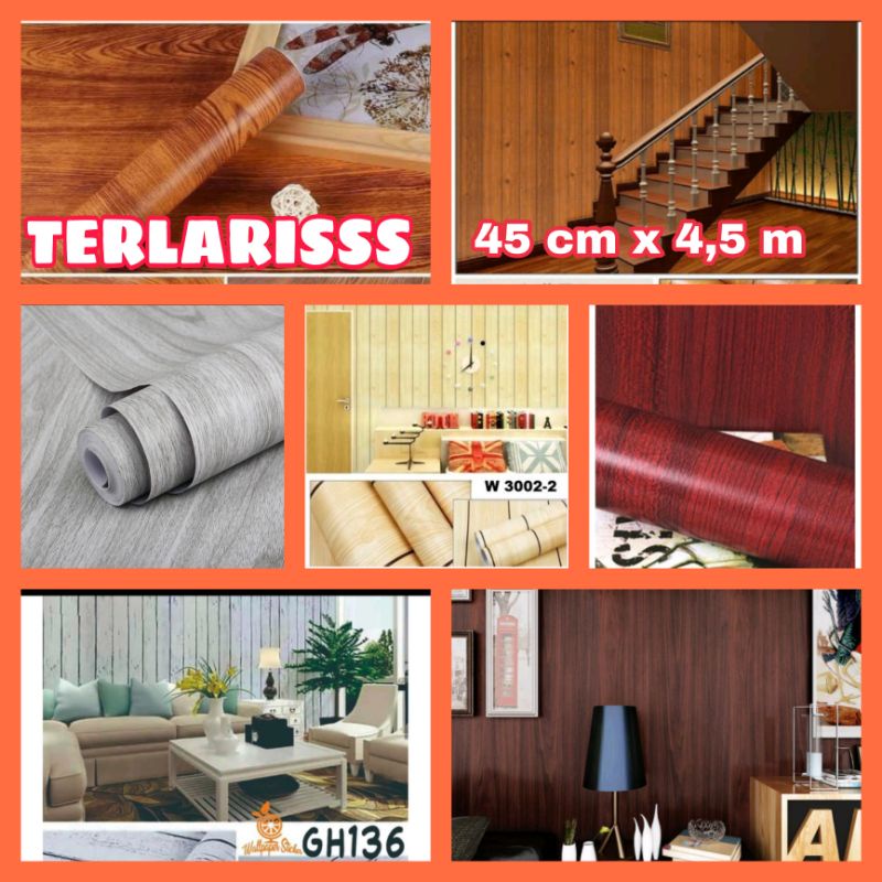 Jual Wallpaper Kayu Stiker Kayu Stiker Dinding Kayu Walpaper Kayu Wall ...