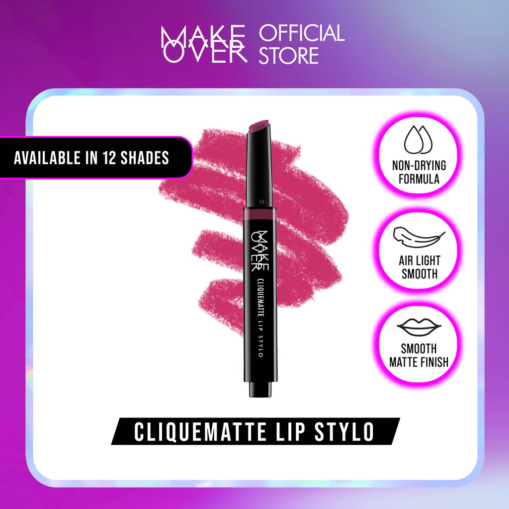 Jual MAKE OVER Cliquematte Lip Stylo 2 g - Lipstick Matte | Shopee ...