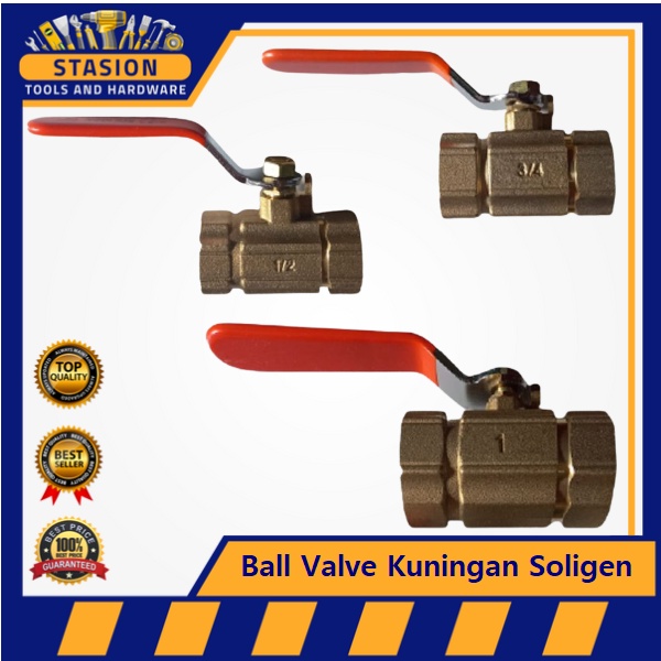 Jual Stop Kran Ball Valve Kuningan SOLIGEN Varian Ukuran 1/2" - 3/4" - 1" Stop Keran SOLIGEN ...