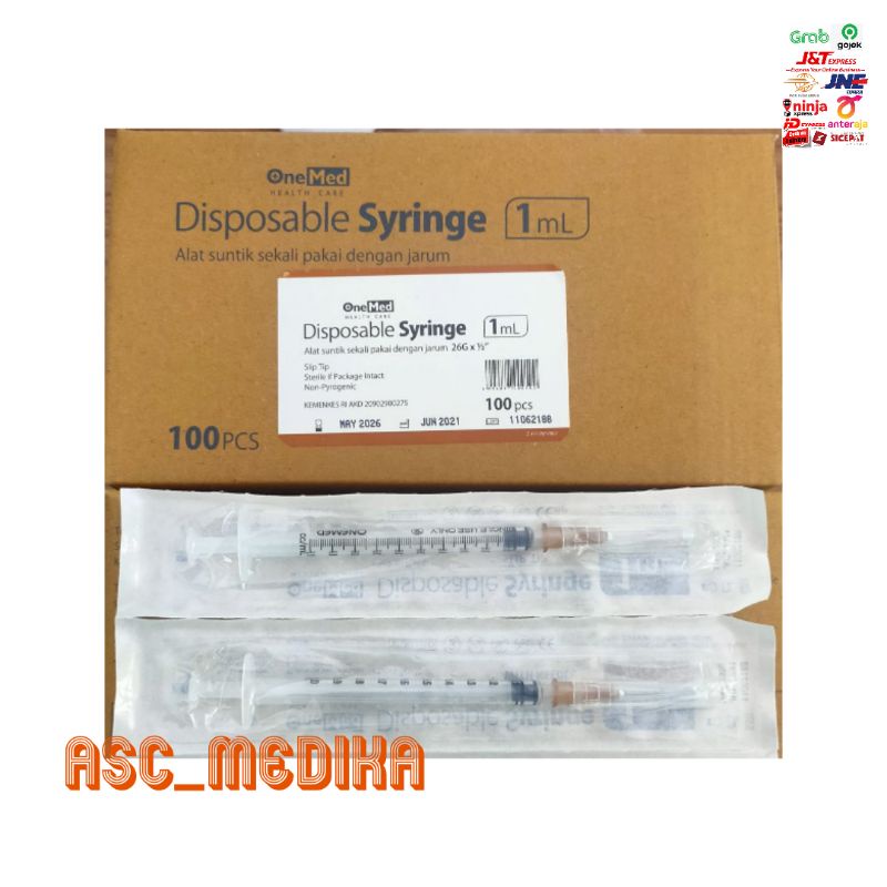 Jual Disposable Syringe 1cc Onemed Harga Per Pcs | Shopee Indonesia