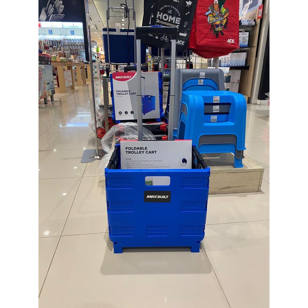 Jual FOLDING TROLLEY KRISBOW CART 25KG TROLI KERANJANG LIPAT PLASTIK ...