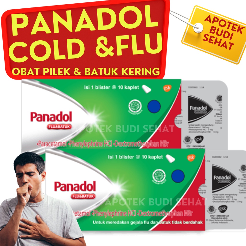 Jual Panadol Hijau Flu dan Batuk strip @ 10 kaplet Obat Flu Obat Demam ...
