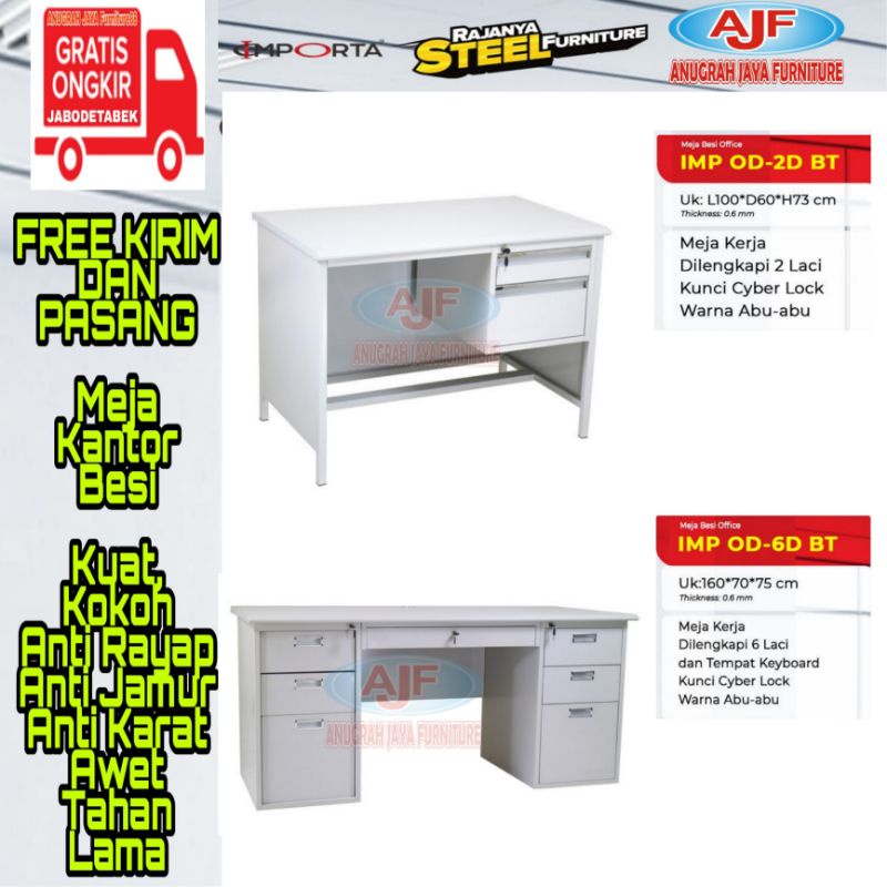 Jual Meja Kantor/Kerja Besi Steel office table | Shopee Indonesia