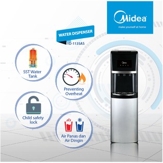 Jual Midea Dispenser Galon Bawah YD1135AS Stainless Steel | Shopee ...