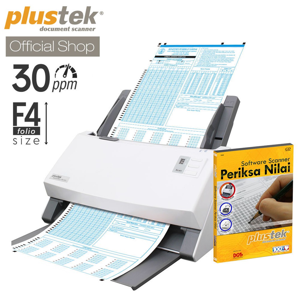 Plustek Scanner Periksa Nilai LJK SmartOffice PS396 Plus - 30 Lembar ...