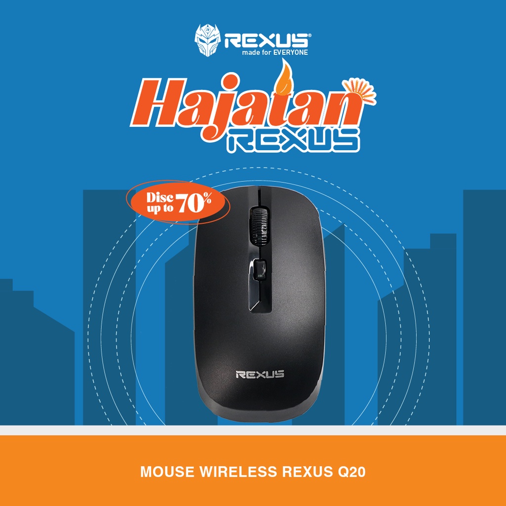 Jual Rexus Q20 Mouse Wireless Office Silent Click Indonesia|Shopee ...