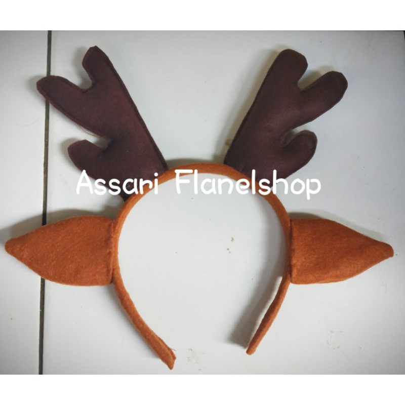 Jual Bando flanel karakter tanduk dan telinga rusa natal christmast ...