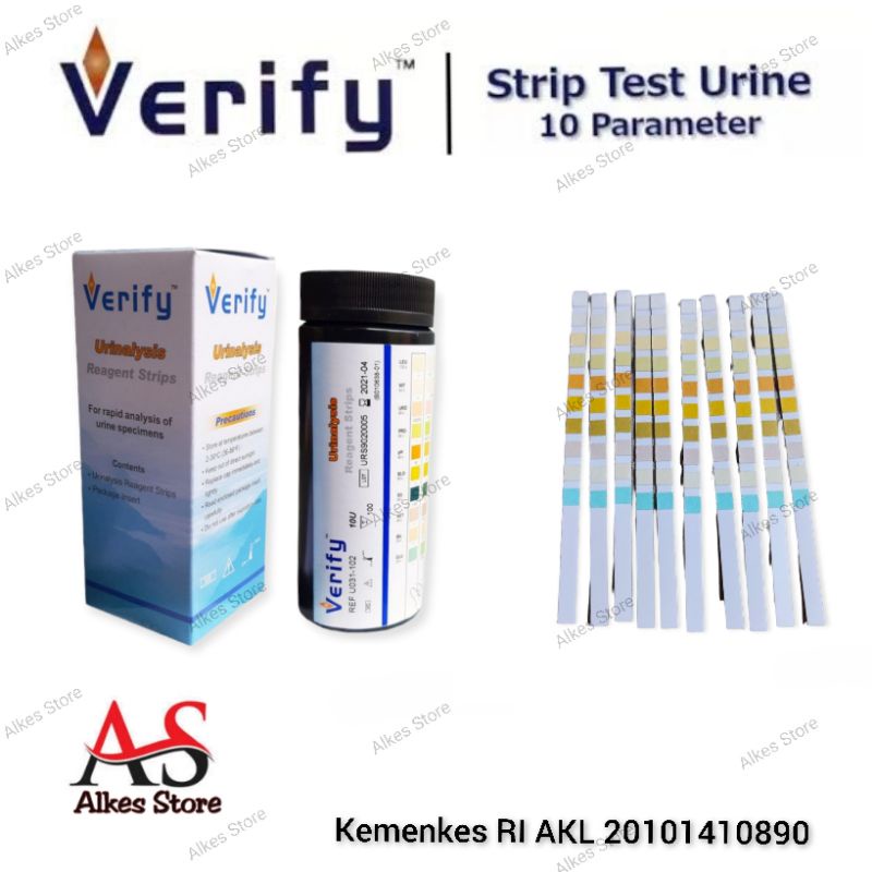 Jual Verify 10 Parameter Ecer Strip Test Urine Verify 10 Parameter Ecer ...