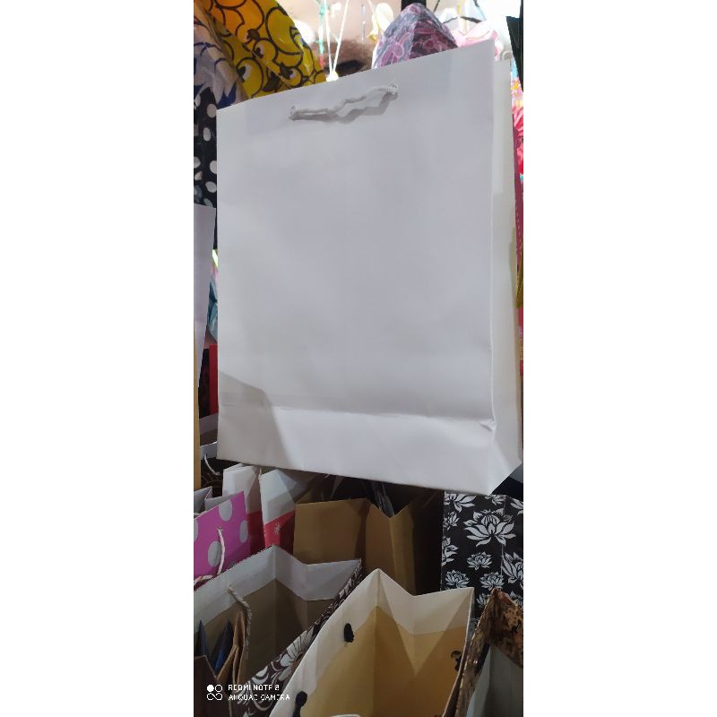 Jual Paper bag polio putih shoping bag polos/isi 12 pcs Indonesia ...