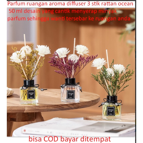 Jual Parfum ruangan aroma diffuser 3 stik rattan ocean 50 ml desain ...