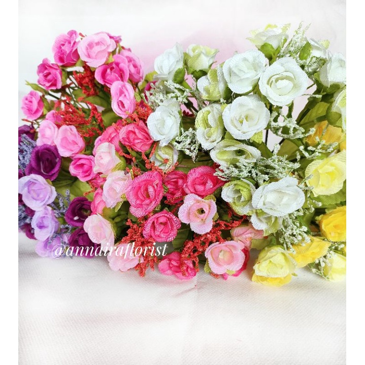 Jual Bunga mawar mini 7 cabang 21 kuntum | Shopee Indonesia