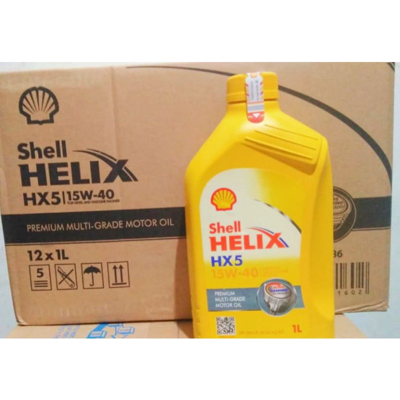 Jual Oli Shell Helix Hx5 kuning.1 liter...15W - 40..1 dus = 12 btl ...