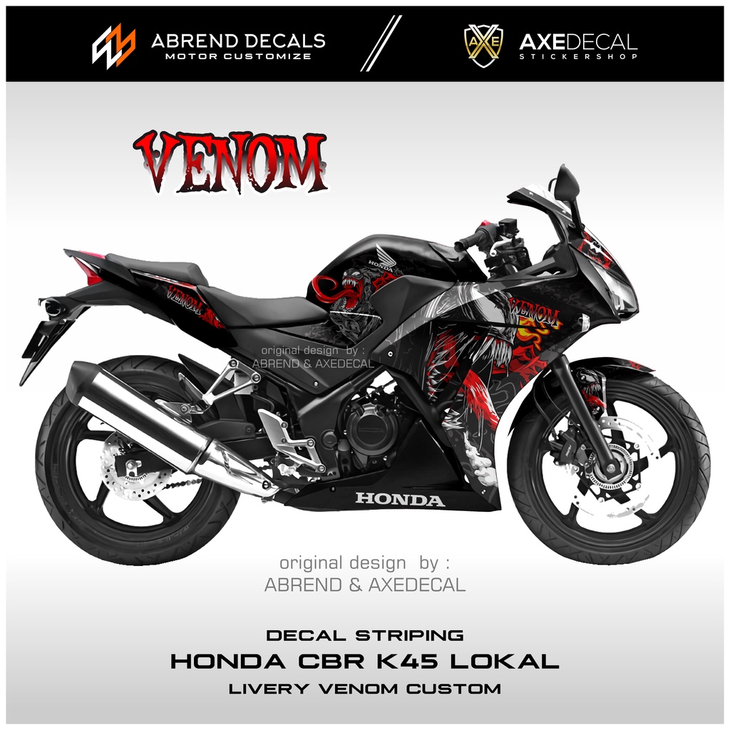 Jual DECAL STRIPING CBR K45 LOKAL LIVERY VENOM / STIKER MOTOR HONDA CBR ...