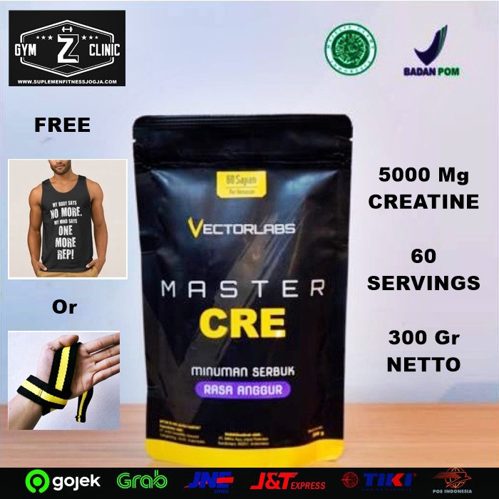 Jual VECTORLABS MASTER CRE CREATINE MONOHYDRATE 300 GRAM 60 SERVING ...