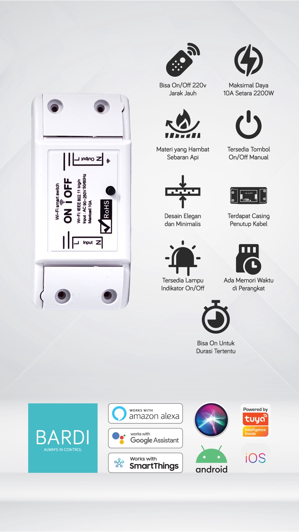 Jual BARDI Smart BREAKER ON OFF Switch Wireless IoT Home Automation ...