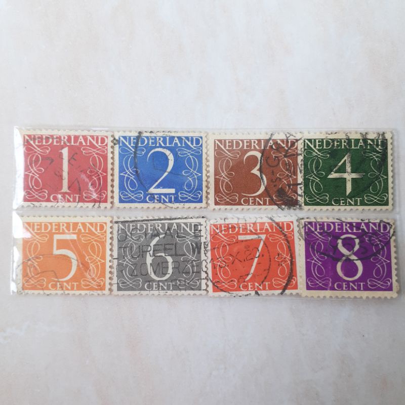 Jual Perangko Belanda / Nederland Tahun 1964 - 1975 Seri Numeral Set ...