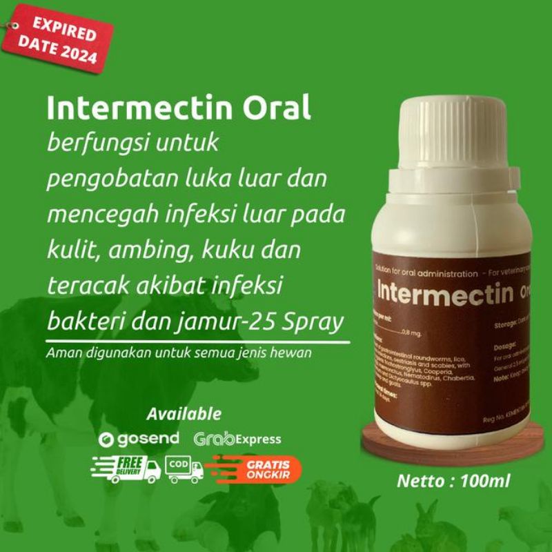 Jual Intermectin oral 100ml obat scabies/gudik untuk hewan ternak ayam ...