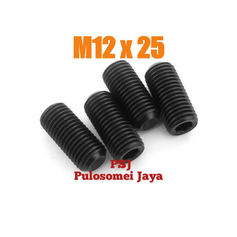 Jual Baja Socket Set Screw M12 x 25 / Baut L Tanam / L Set Hitam ...