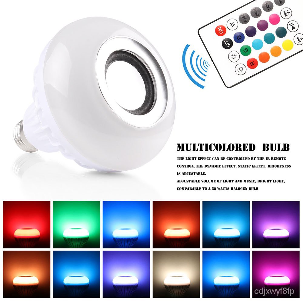 Jual RGB Light Speaker Dimmable Lamp LED Bulb Wireless Bluetooth Audio ...