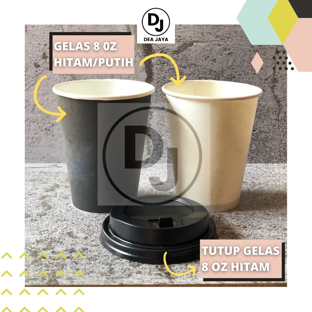 Jual PAPER CUP / GELAS KERTAS POLOS HITAM DAN PUTIH UKURAN 8 OZ | Shopee Indonesia