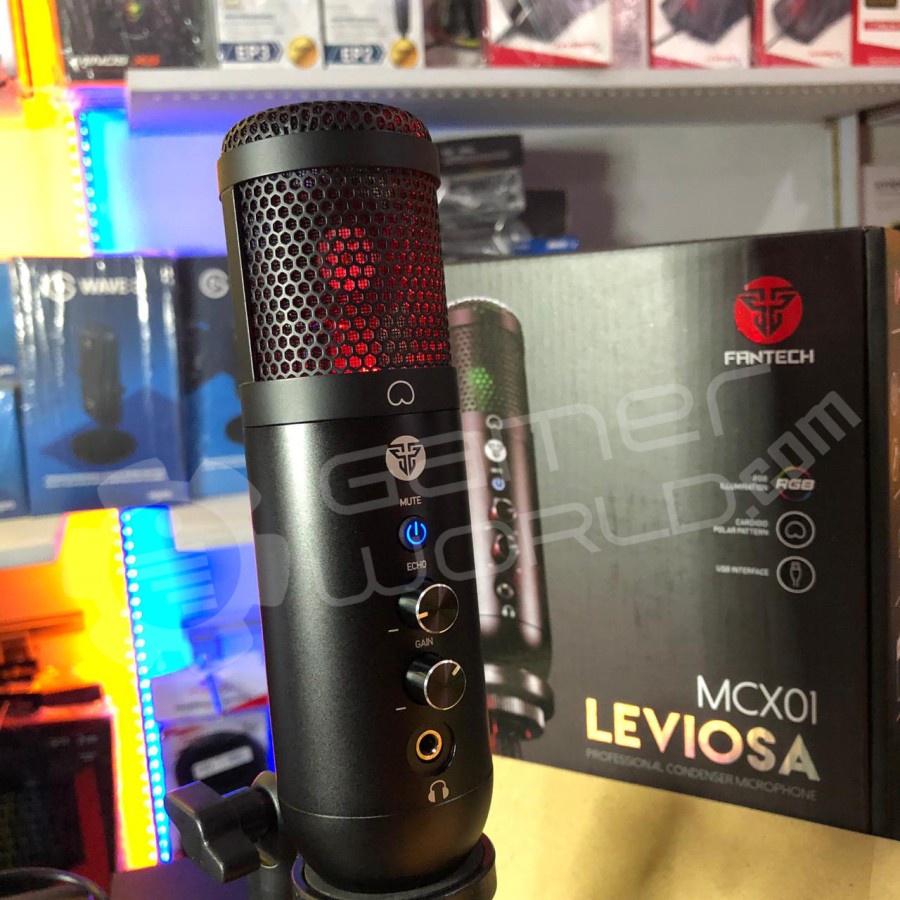 Jual Fantech LEVIOSA MCX01 RGB Condenser Microphone USB | Shopee Indonesia