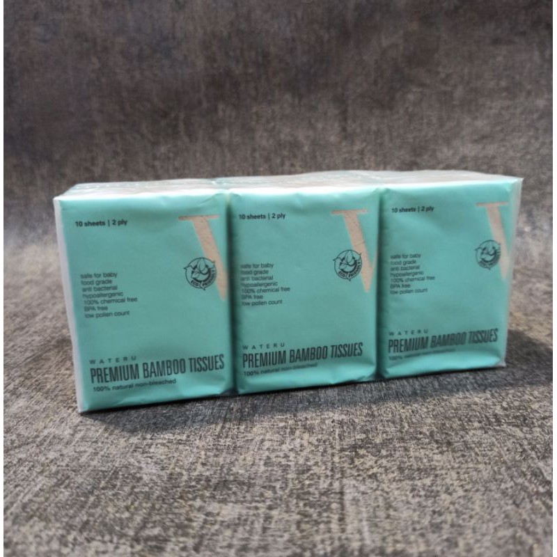Jual WATERU PREMIUM TISSUE BAMBU KEMASAN POCKET ( 6 BKS/ PAK ) | Shopee ...