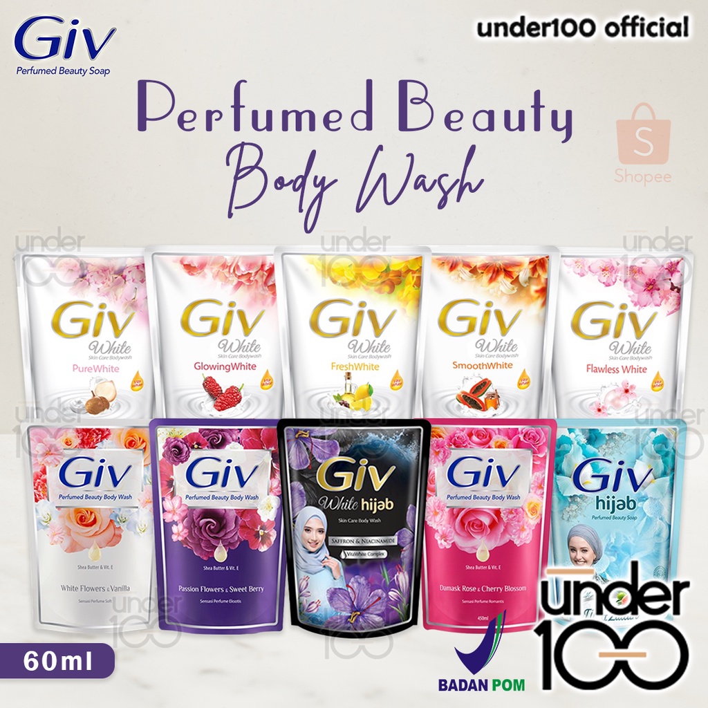 Jual UNDER 100 GIV White Body Wash Liquid | Perfumed | Hijab | Sabun ...