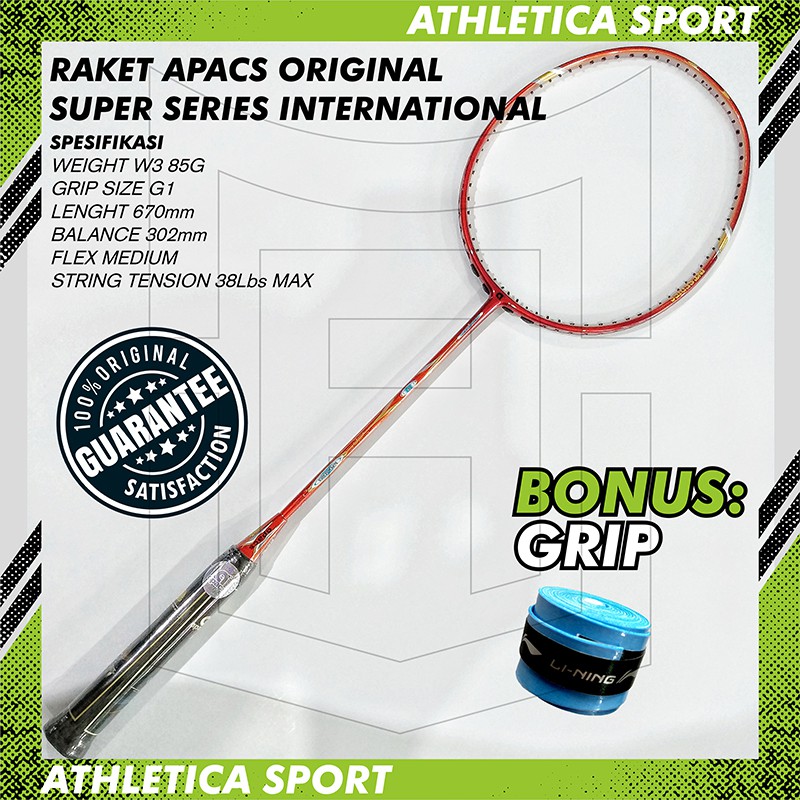 Jual RAKET BADMINTON APACS SUPER SERIES INTERNATIONAL ORIGINAL RED ...