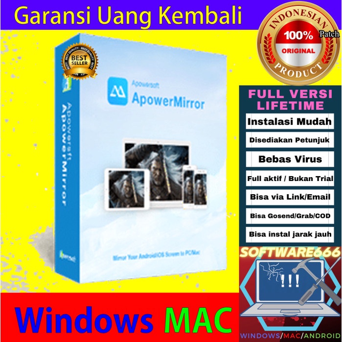 Jual Software Mirror Handphone ke Minitor: ApowerMirror 1.5 [WIN ...