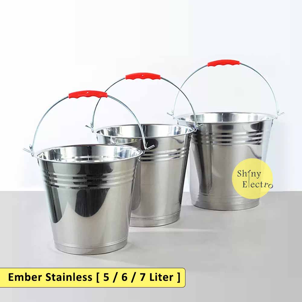 Jual Ember Baskom Stainless Steel Handle Pegangan 5 / 6 / 7 Ltr Liter ...