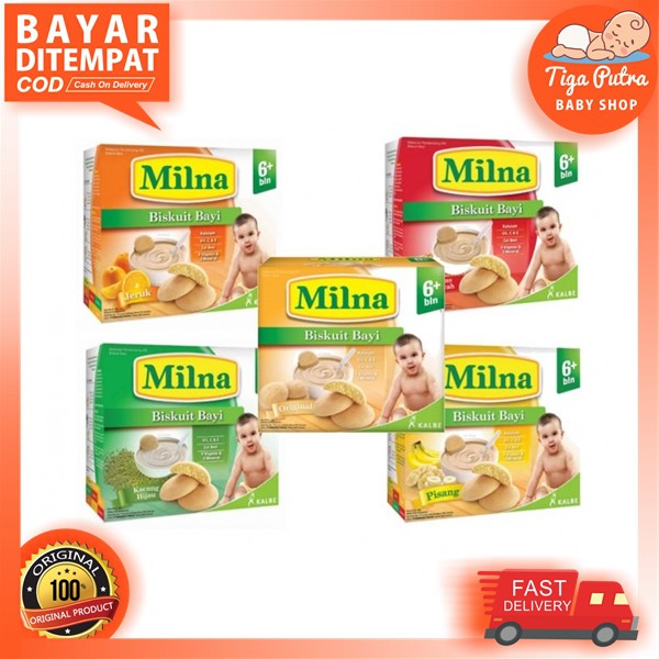 Jual Milna Biskuit Bayi Finger Original Jeruk Beras Merah Pisang Kacang ...