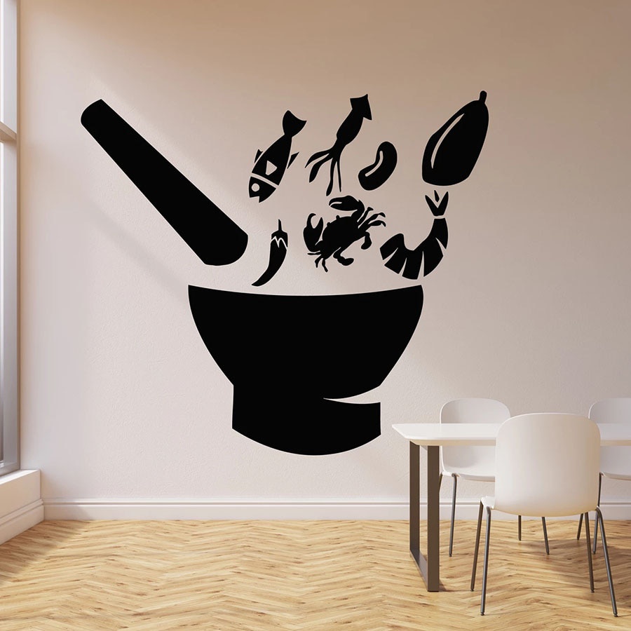 Jual Stiker Dinding Dapur Thai Food Wall Decal Restaurant Spicy Cuisine ...