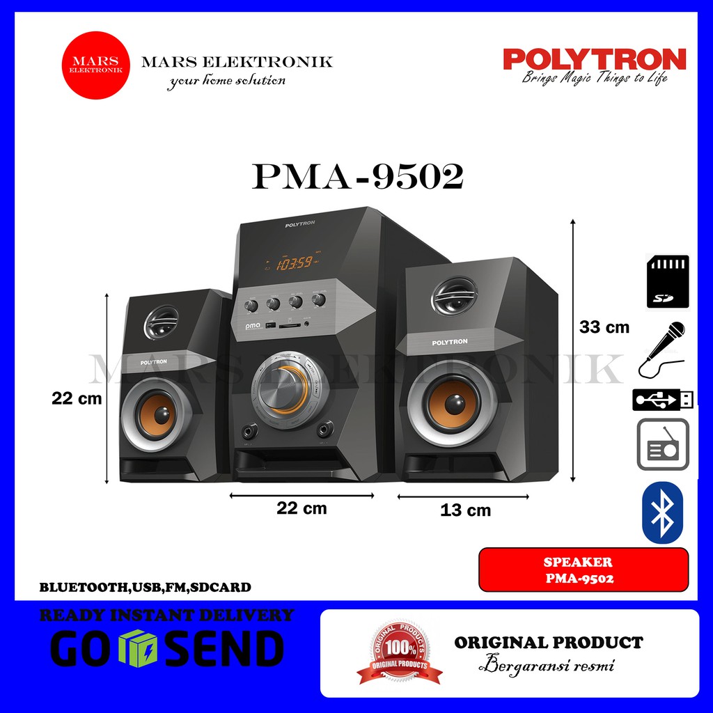 SPEAKER POLYTRON ACTIVE PMA-9502 / PMA 9502 / BLUETOOTH / PMA9502 ...