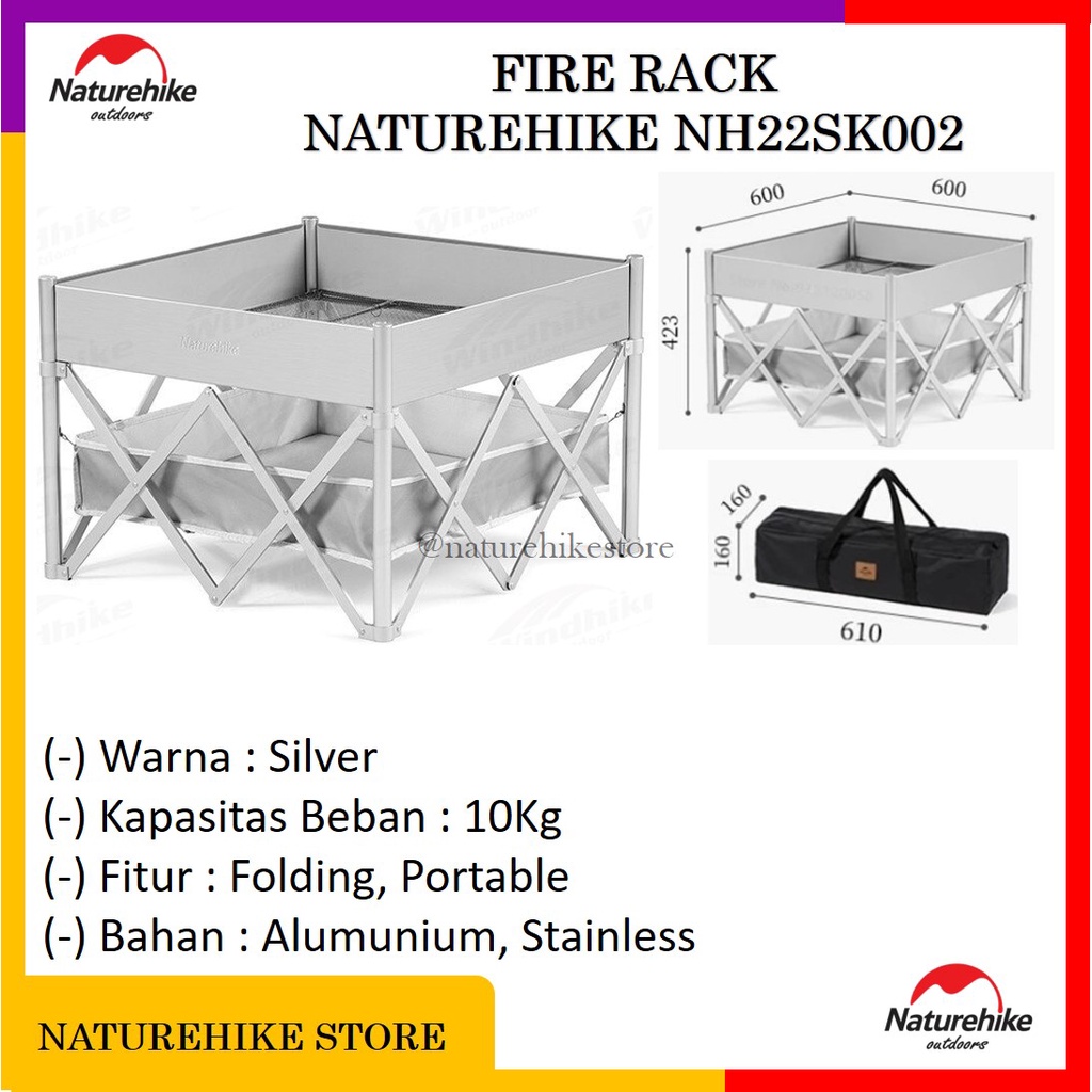 Jual Folding Fire Rack Naturehike NH22SK002 Box Rak Meja Tungku Kayu ...