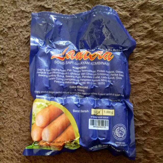 Jual Sosis Sapi & Ayam Kombinasi Lentera Biru 500gr (isi 12 pcs ...