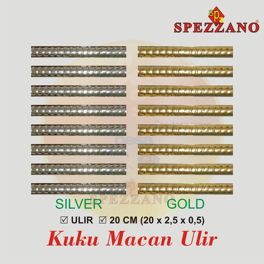 Jual kuku macan/bon-bon/list keramik ulir silver-gold (emas) SPEZZANO | Shopee Indonesia