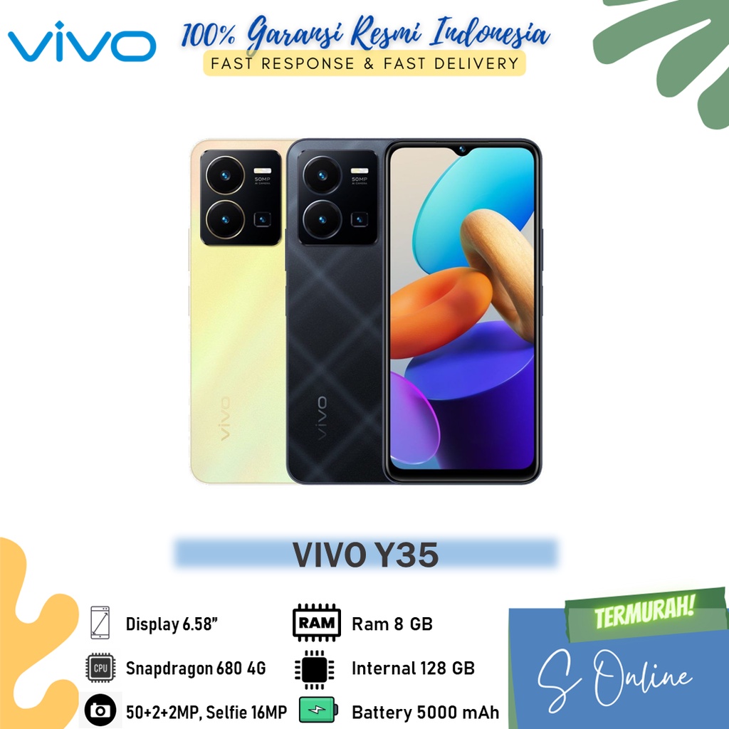 Jual Vivo Y35 8/128GB Garansi Resmi BNIB NO REPACK | Shopee Indonesia