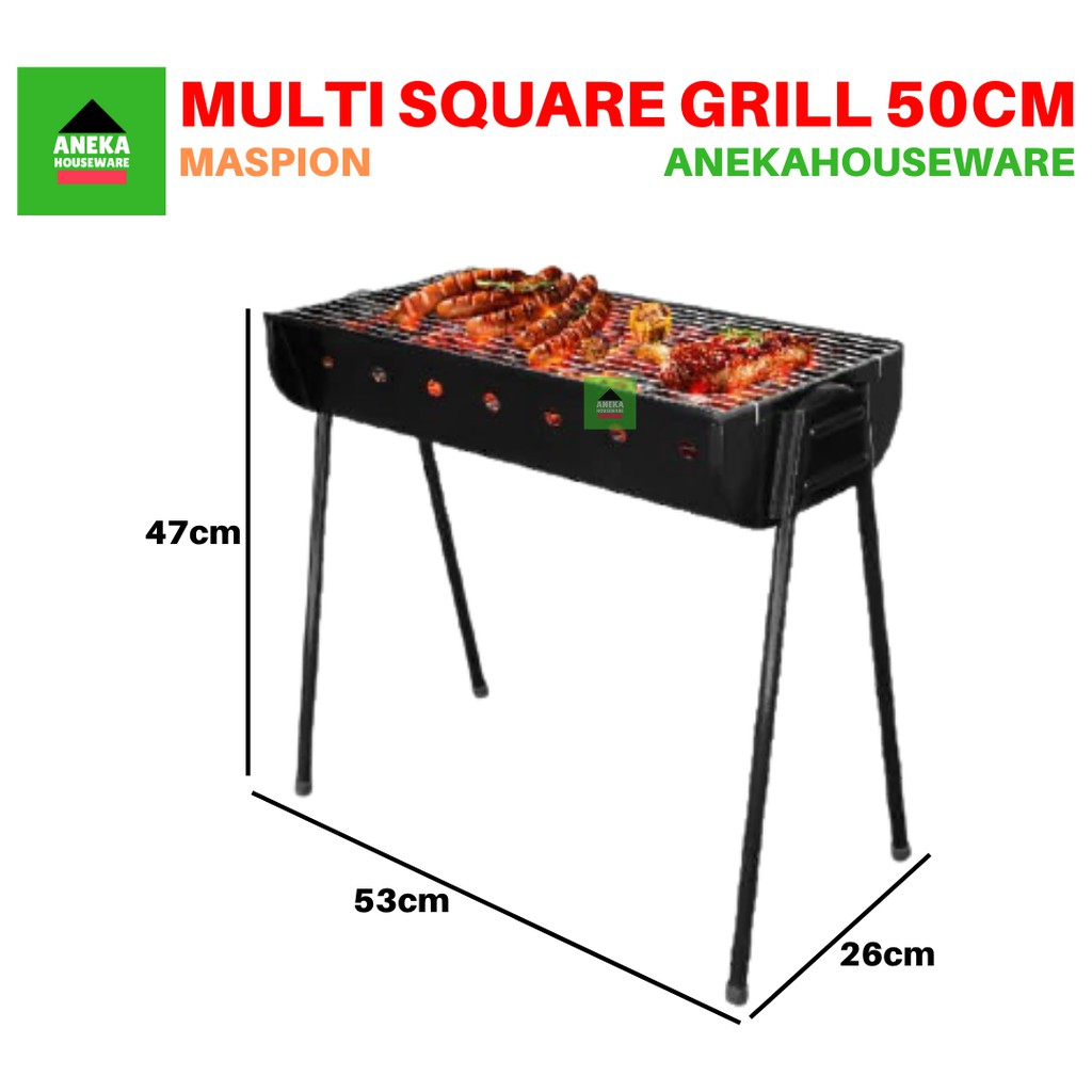 Jual Alat Bakar BBQ Panggangan Portable Multi Square Grill 50 cm ...