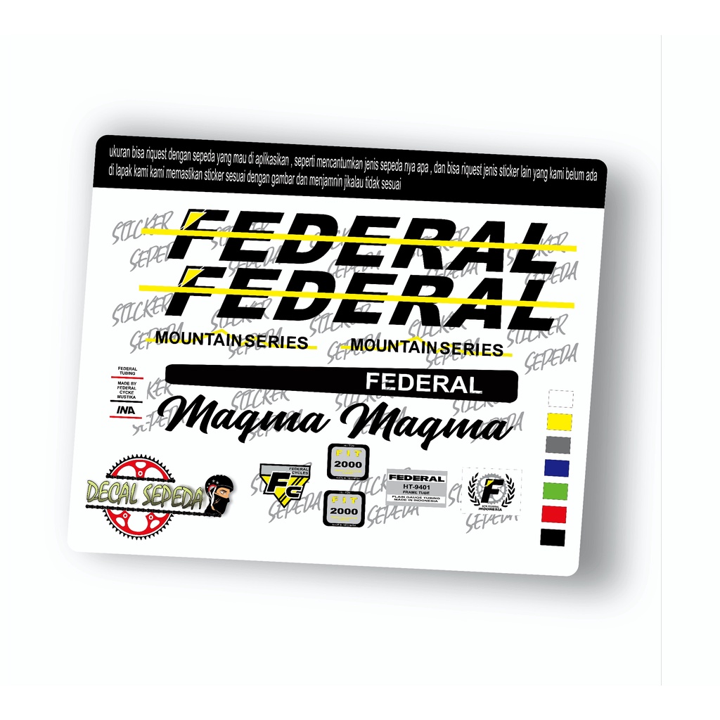 Jual decal sepeda federal - sticker sepeda federal montain series full ...