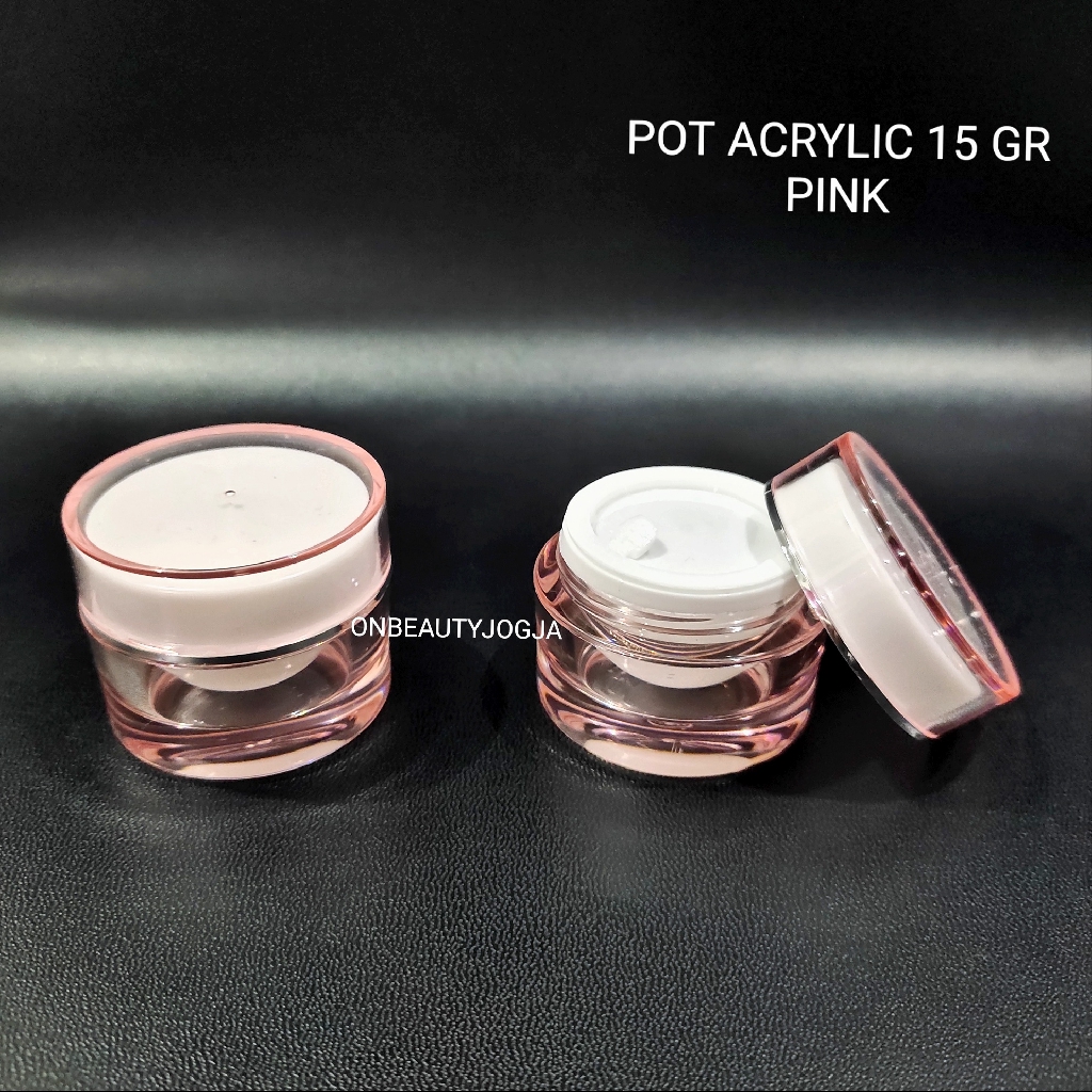 Jual POT ACRYLIC 10 GR PINK TRANSPARAN - WADAH JAR CREAM KECANTIKAN ...