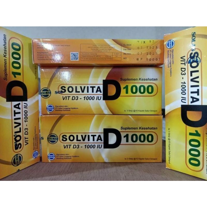 Jual Vitamin D 1000 || Solvita D1000 || Harga perbox 30tabs | Shopee Indonesia