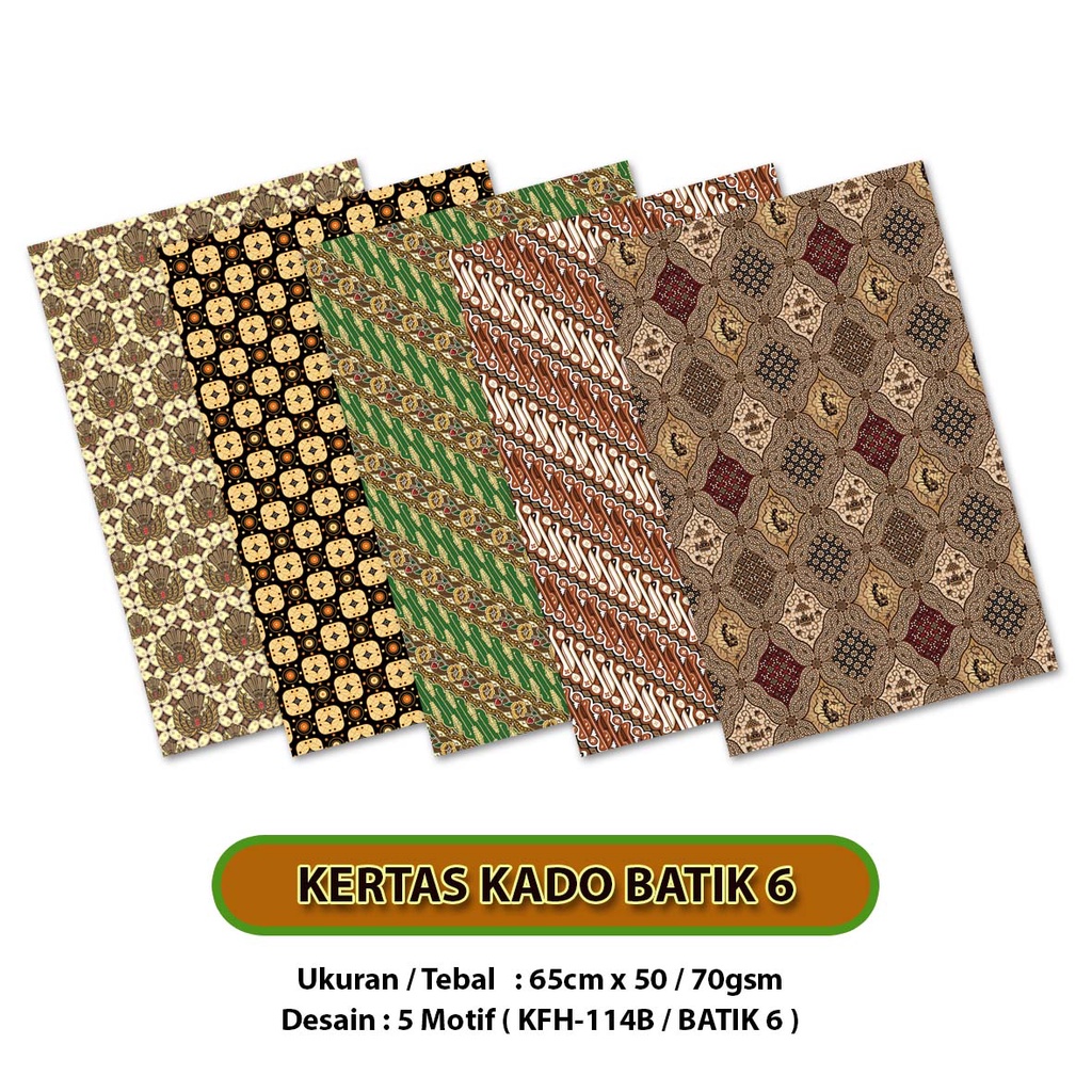 Jual Kertas Kado Batik 6 Squeezy / Bungkus Kado Motif Batik KFH-114B ...