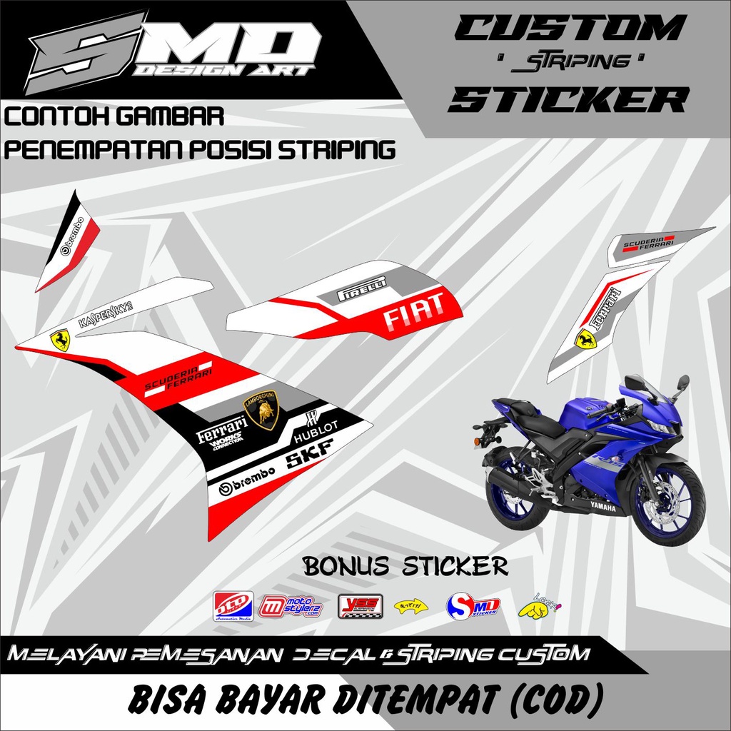 Jual STRIPING SEMI DECAL STICKER VARIASI R15 V3 RACING | Shopee Indonesia